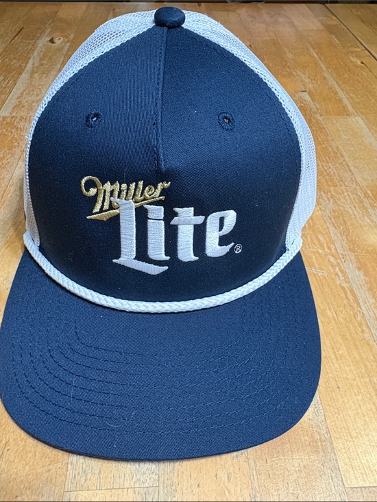 Miller Lite | Accessories | Miller Lite Trucker Hat Navy And White ...